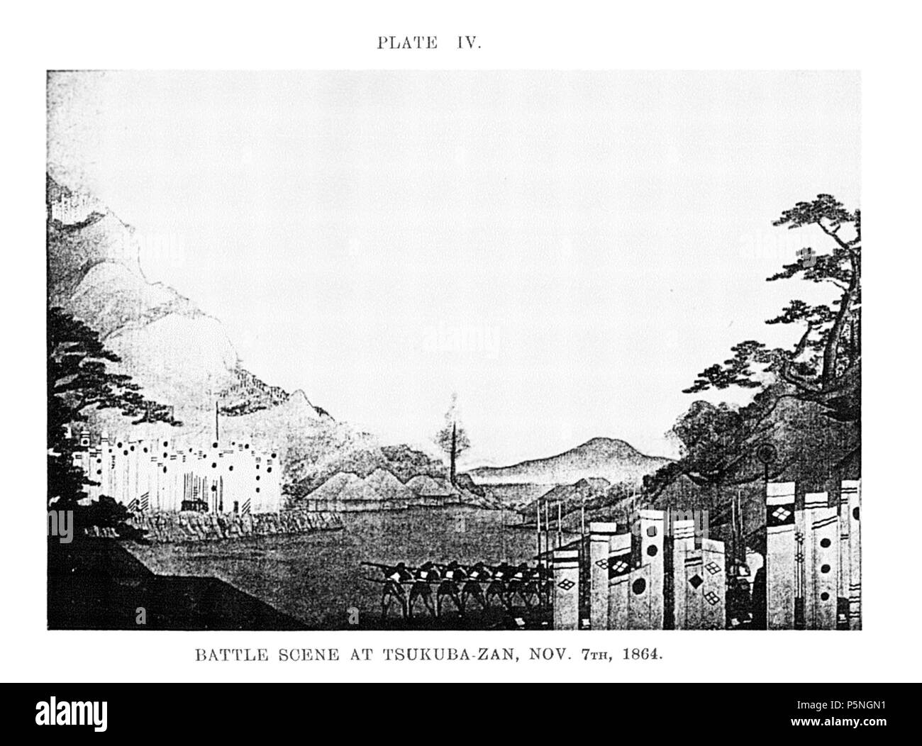 177 Battle Scene at Tsukuba-zan Nov 7th 1864 - Joseph Heco Stock Photo ...