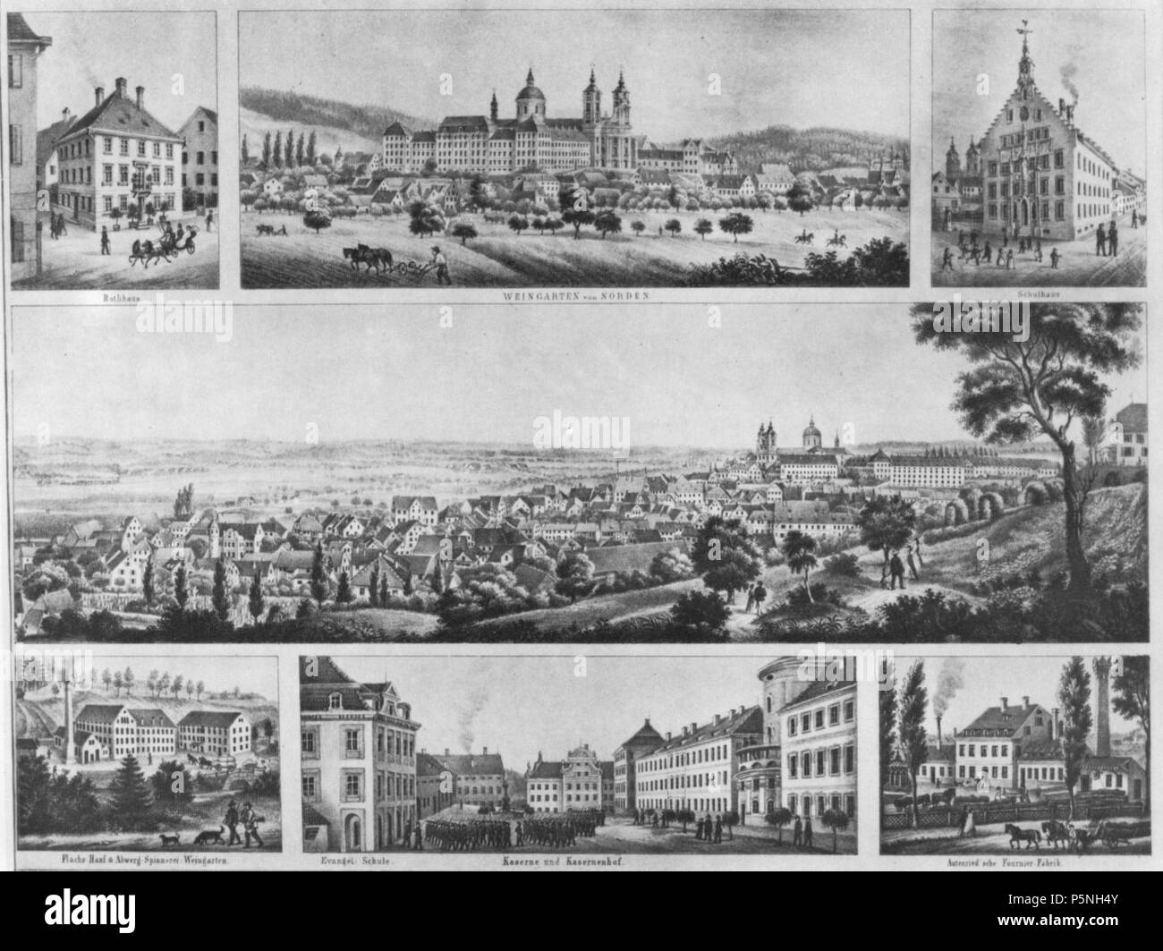N/A. Joseph Bayer: Weingarten, Sammelbild, Lithographie, um 1860; Städt ...