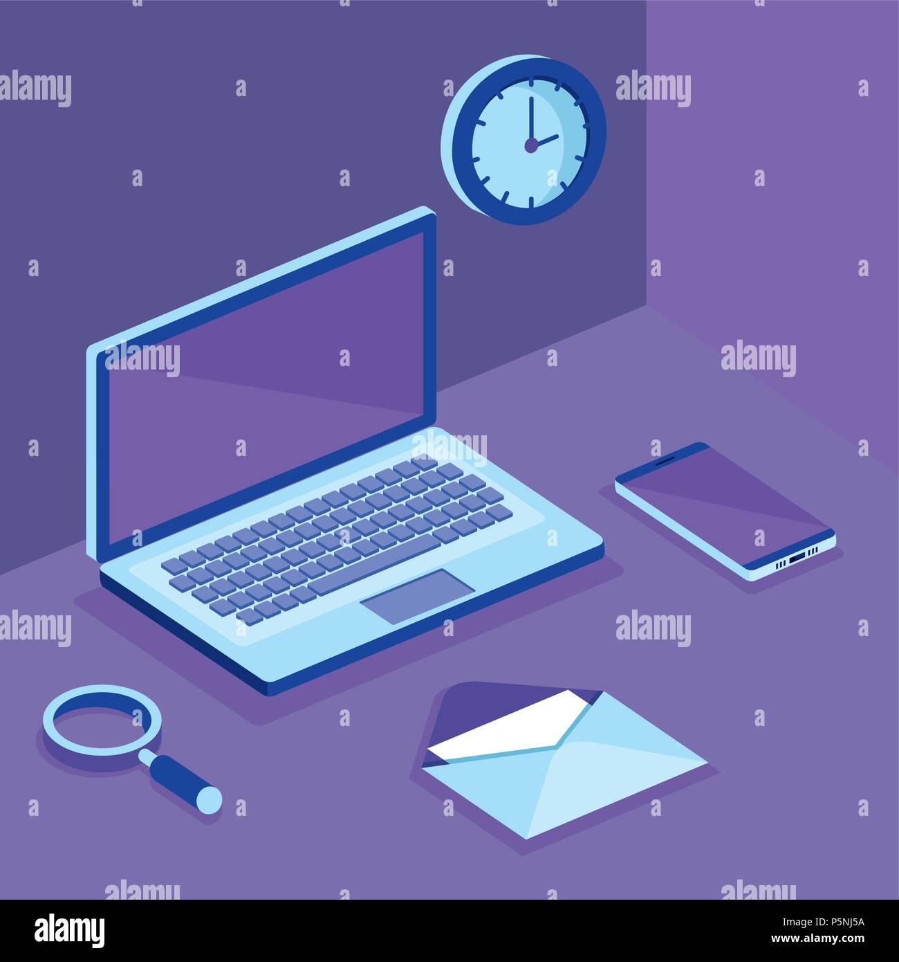 laptop computer and isometrics icons Stock Vector Image & Art - Alamy