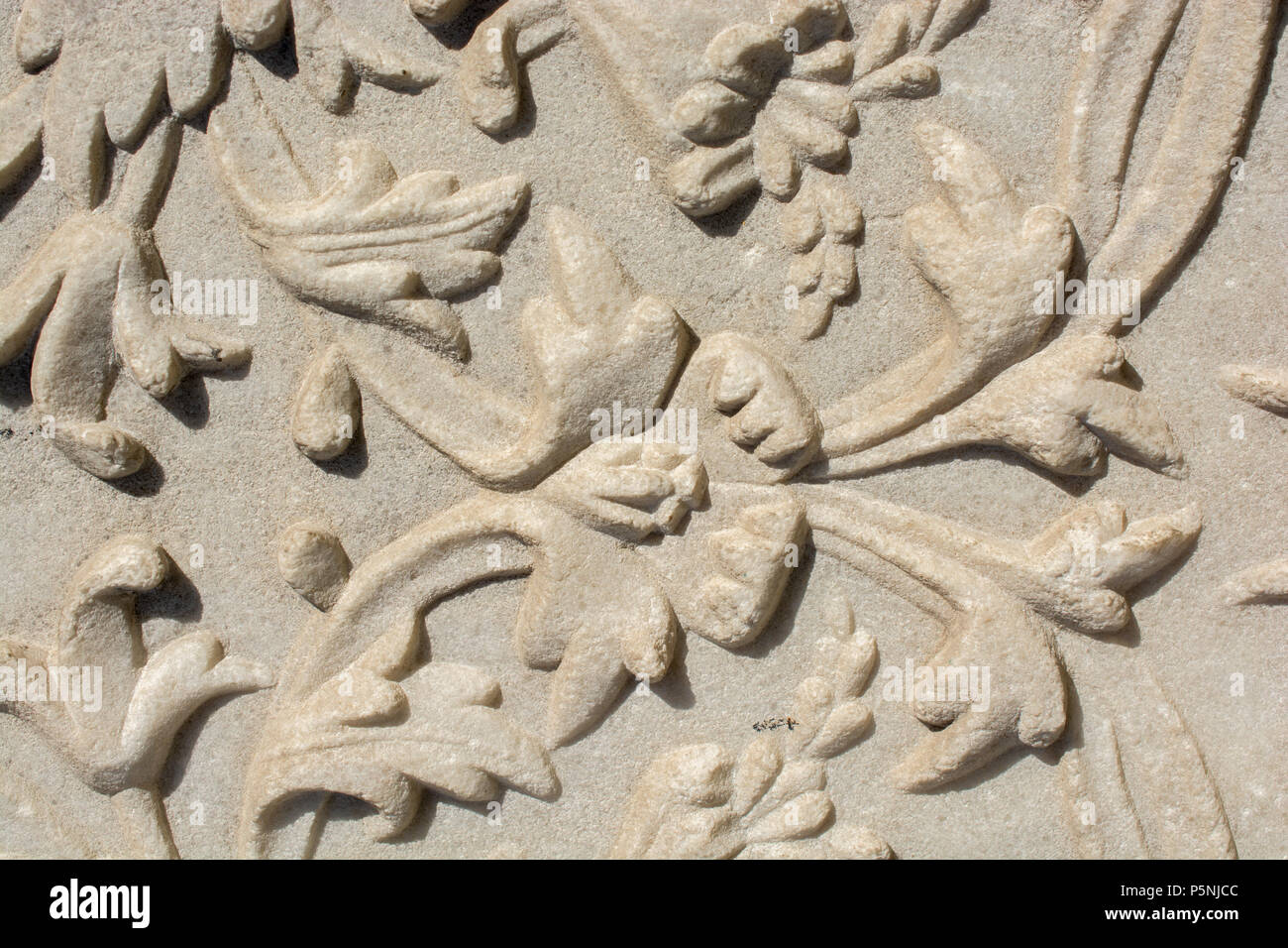 Ottoman marble stone carving art in floral patterns Stock Photo - Alamy