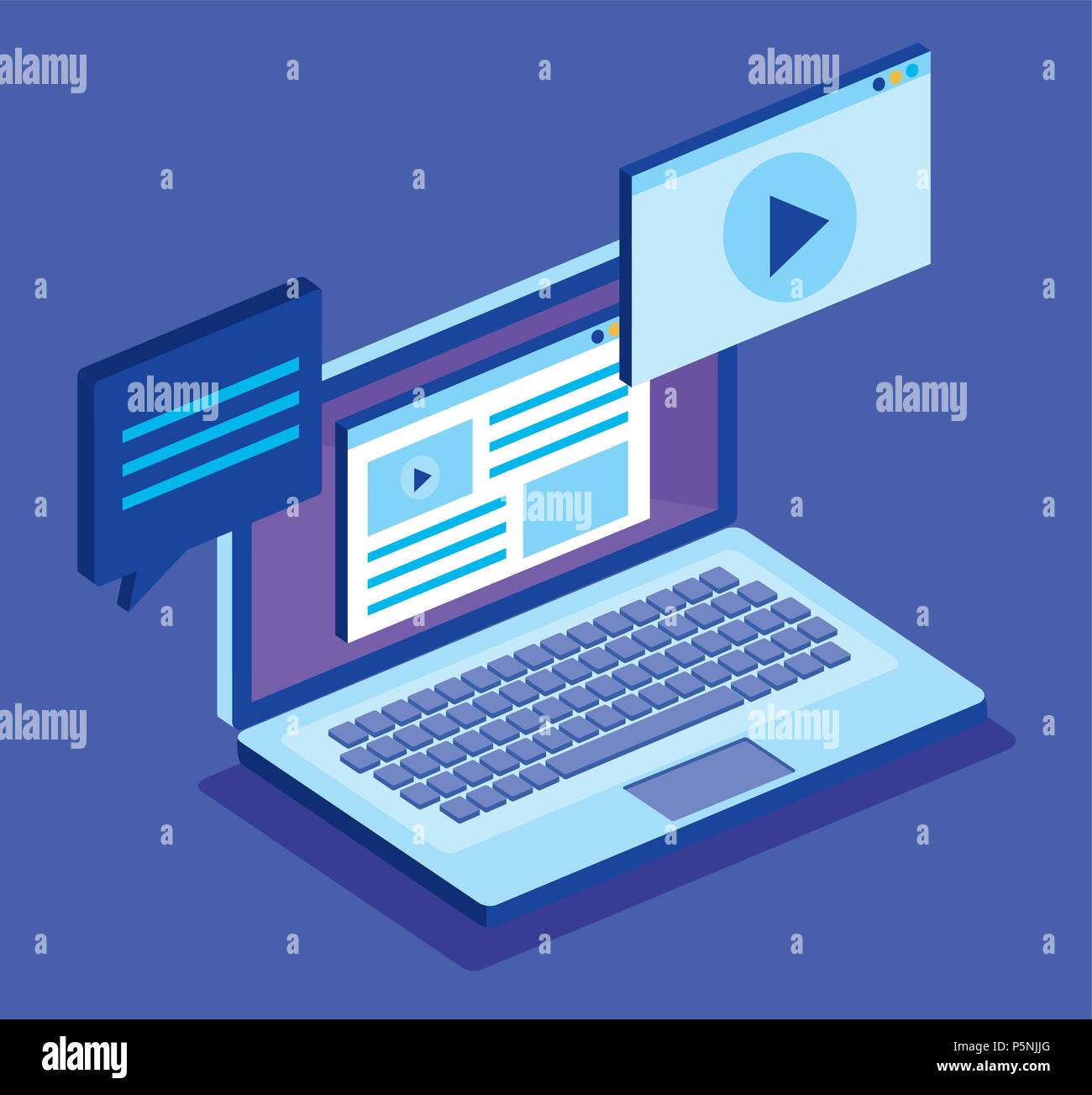 laptop computer and isometrics icons Stock Vector Image & Art - Alamy