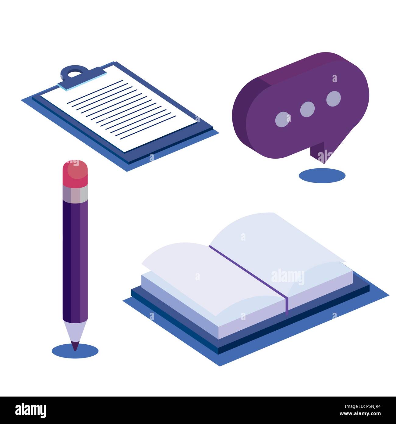 education set isometric icons Stock Vector Image & Art - Alamy