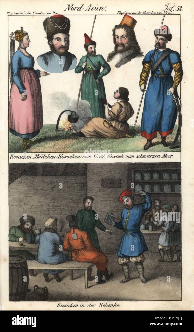 Costume of a cosack girl, cosacks from the Ural mountains and from the ...