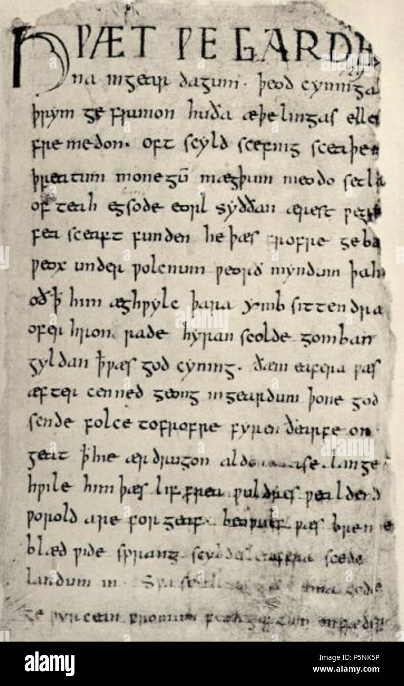 Beowulf manuscript hi-res stock photography and images - Alamy