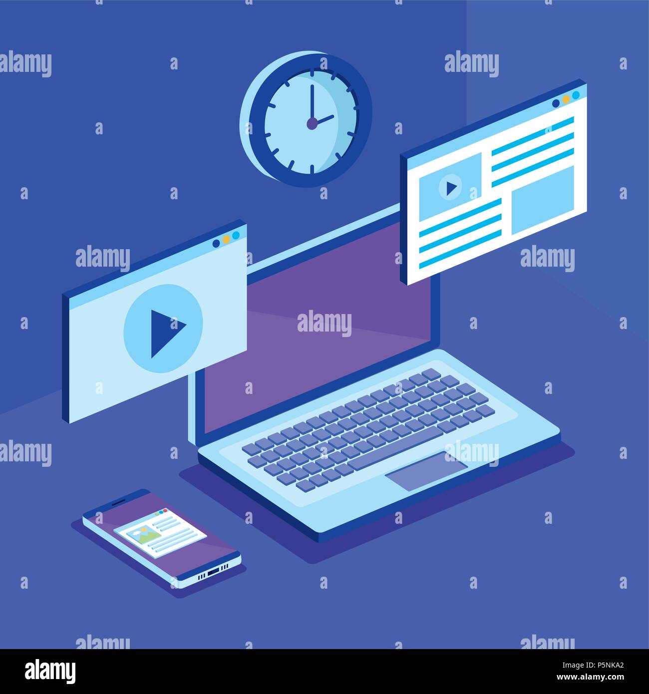 digital technology isometrics icons Stock Vector Image & Art - Alamy