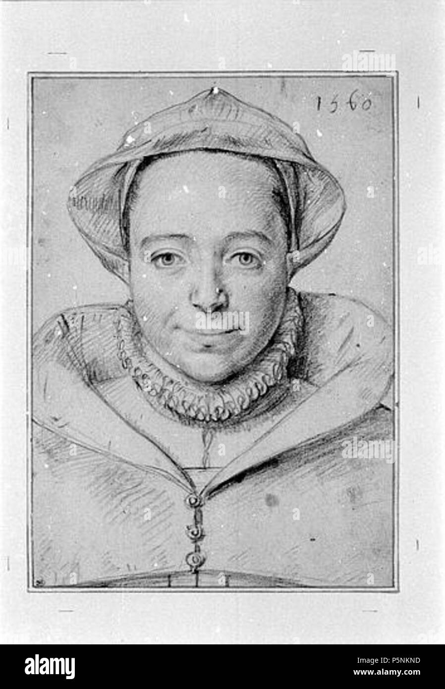 English: Portrait of a woman wearing a white headdress Français ...