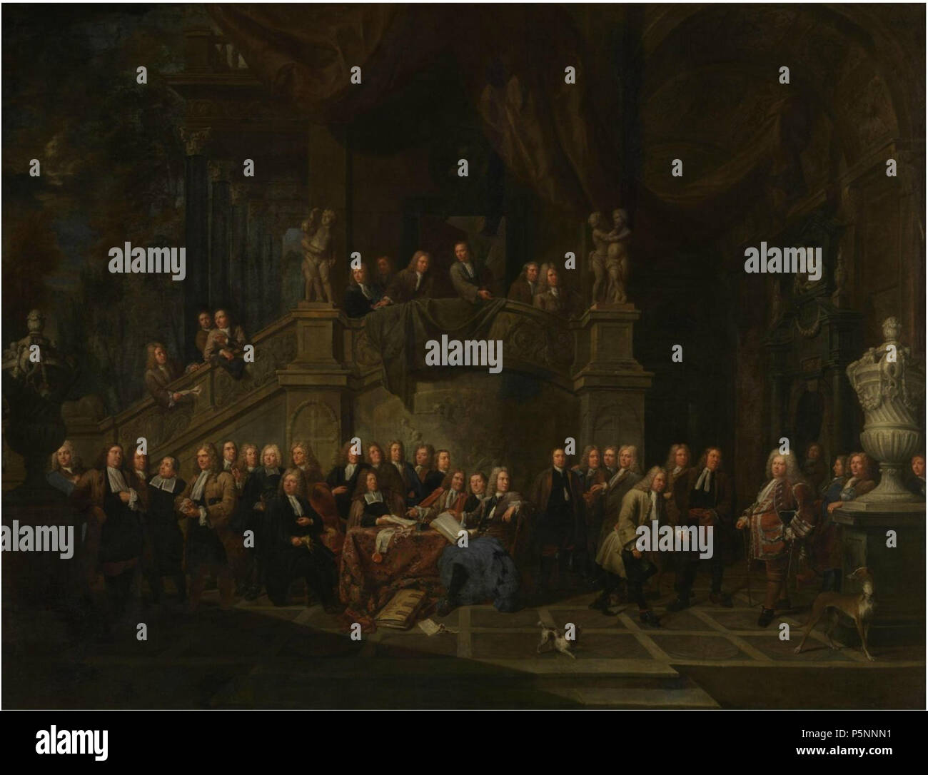 English: The reception of Jan Karel de Cordes at the guild hall 1711. N ...