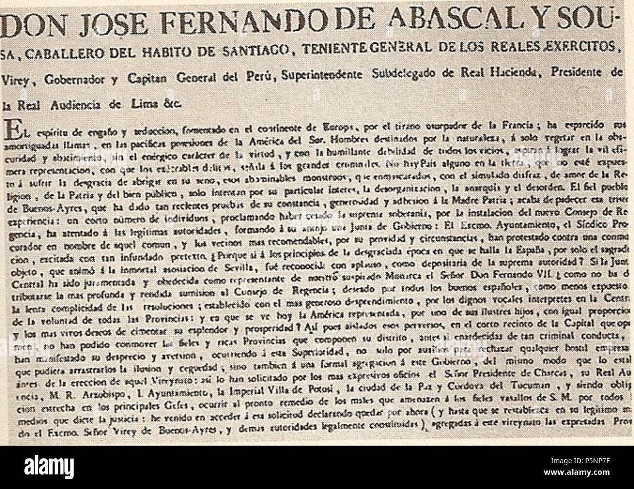 N/A. English: Command of viceroy Abascal to ignore the First Junta that ...