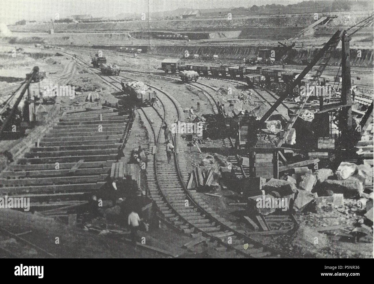 N/A. English: Dock 1 of Barry Docks under construction. circa 1885. I.W ...