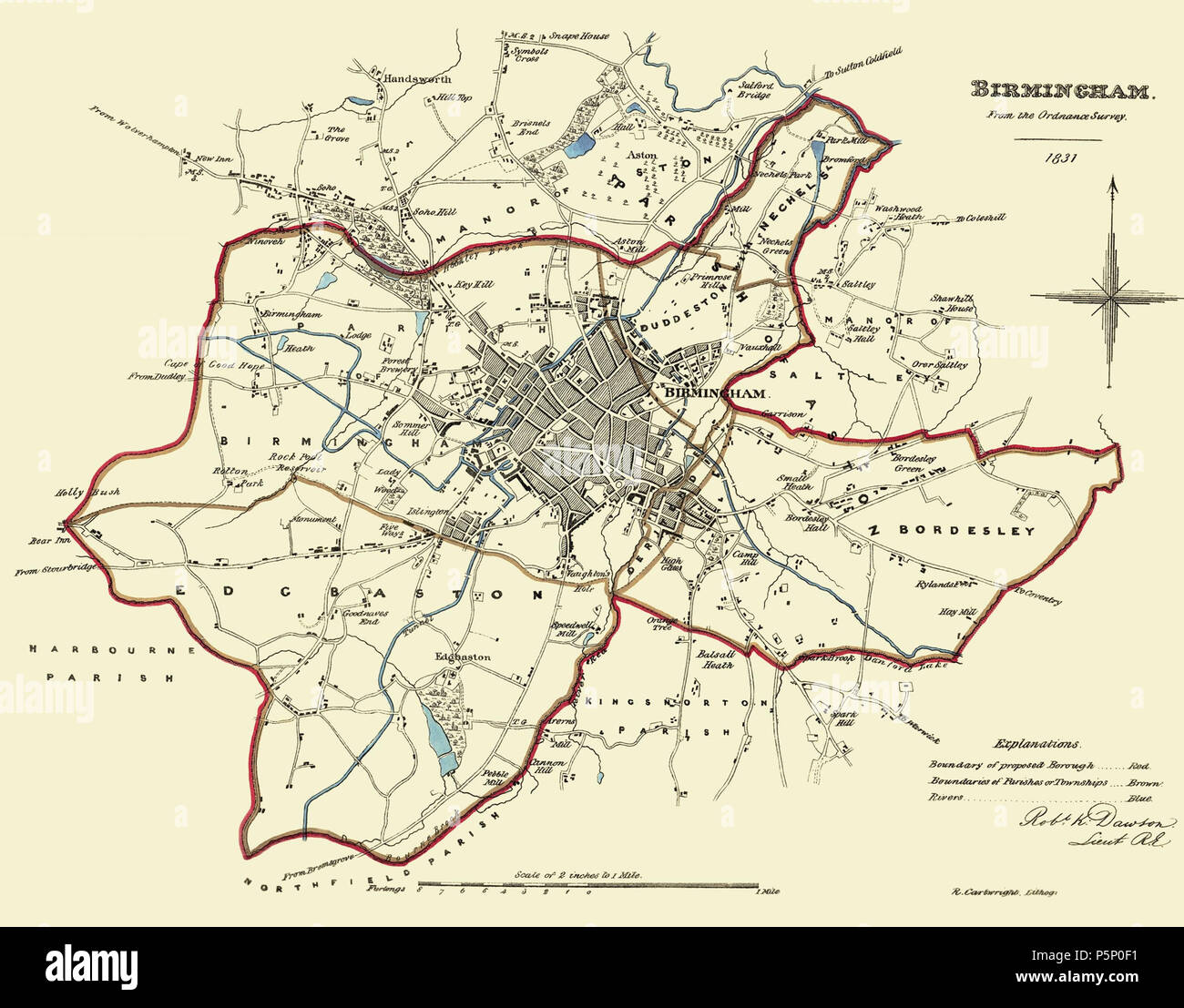 205 Birmingham - Reform Act Map 1831 Stock Photo - Alamy
