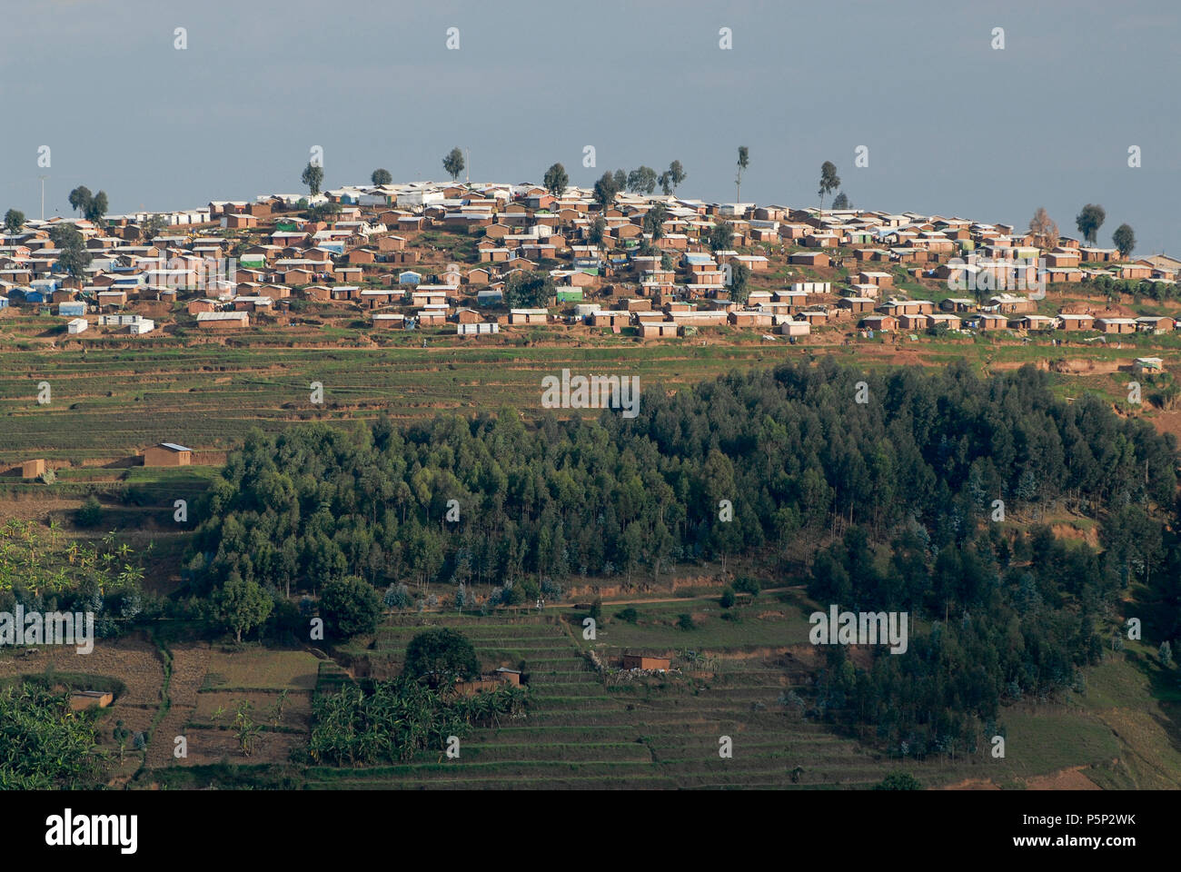 RWANDA, Byumba , huts of Gihembe refugee camp with 17.000 congolese ...