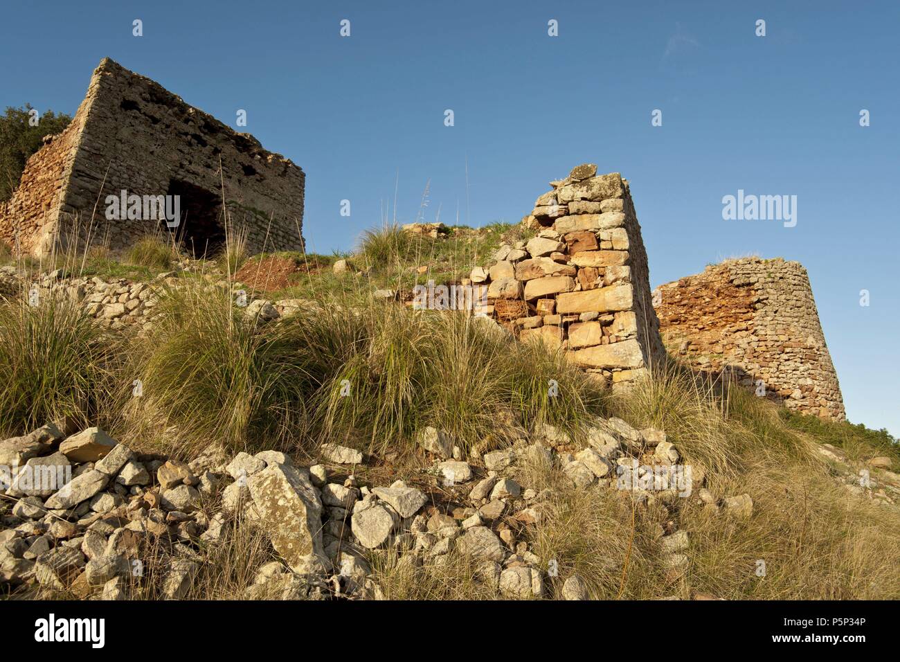 Castillo de Santa Águeda, siglo XI. Menorca.Balearic islands.Spain ...