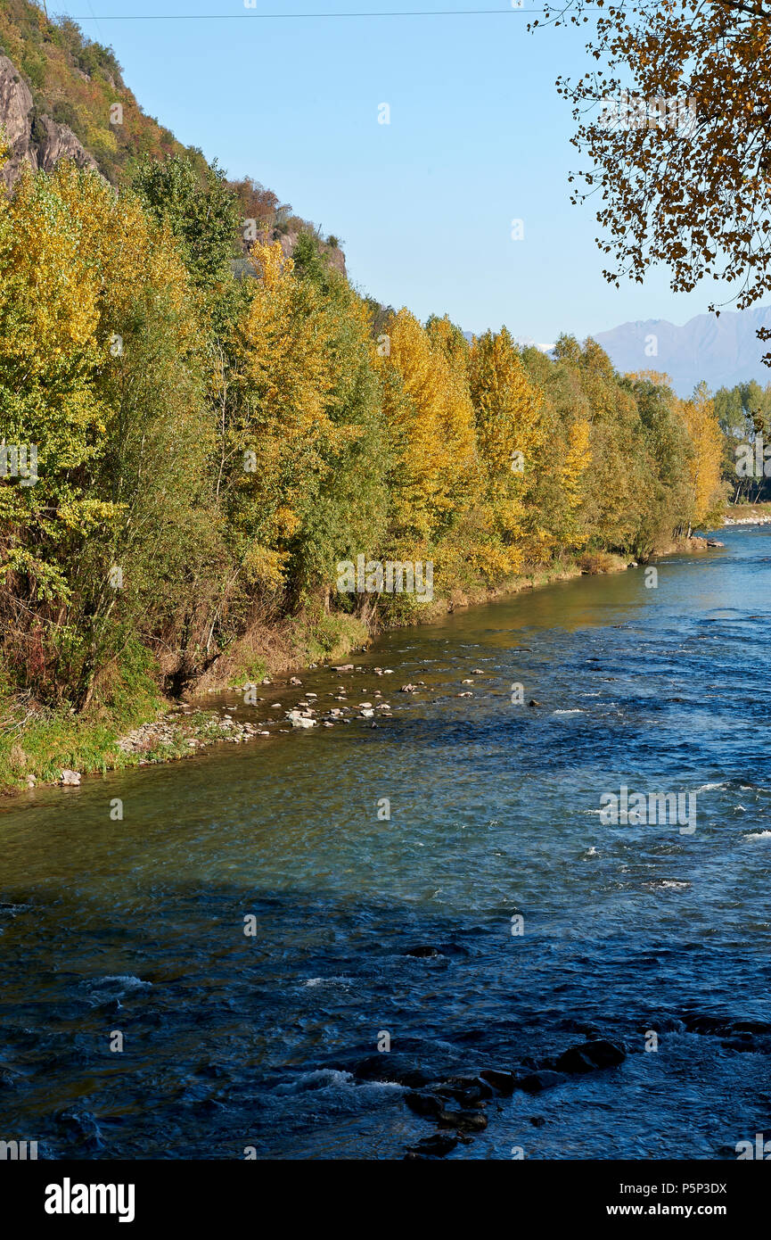 Artogne (Bs), Valcamonica, Italy, the river Oglio Stock Photo - Alamy