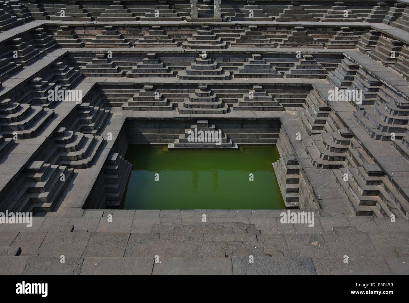 Stepped Tank or Pushkarani in Royal enclosure, Hampi - Karnataka Stock ...
