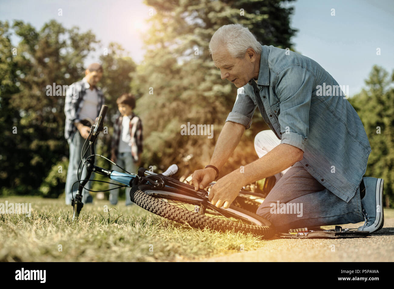 Grandpa bicycle hi-res stock photography and images - Alamy