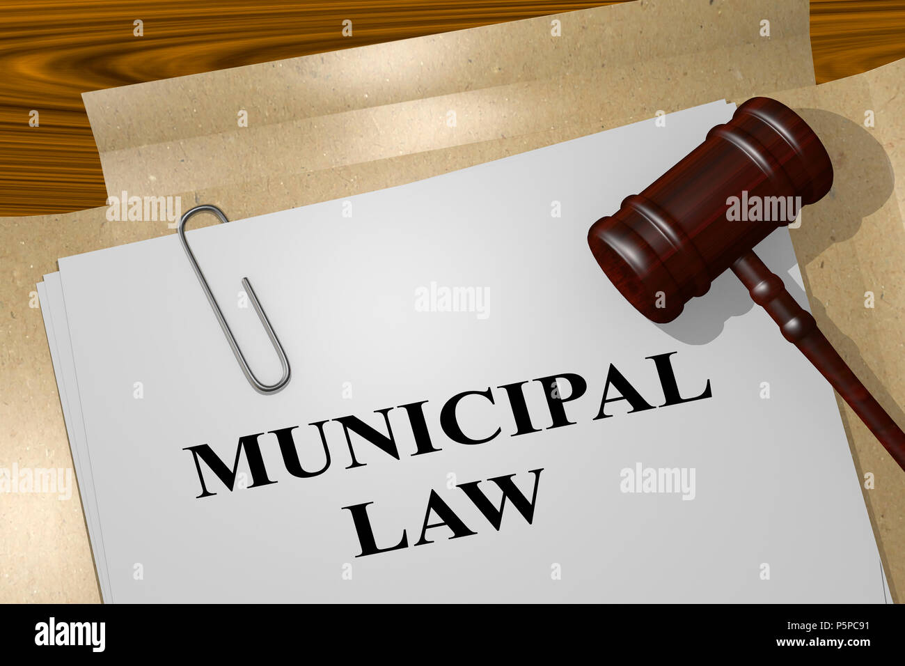 3D illustration of MUNICIPAL LAW title on legal document Stock Photo ...
