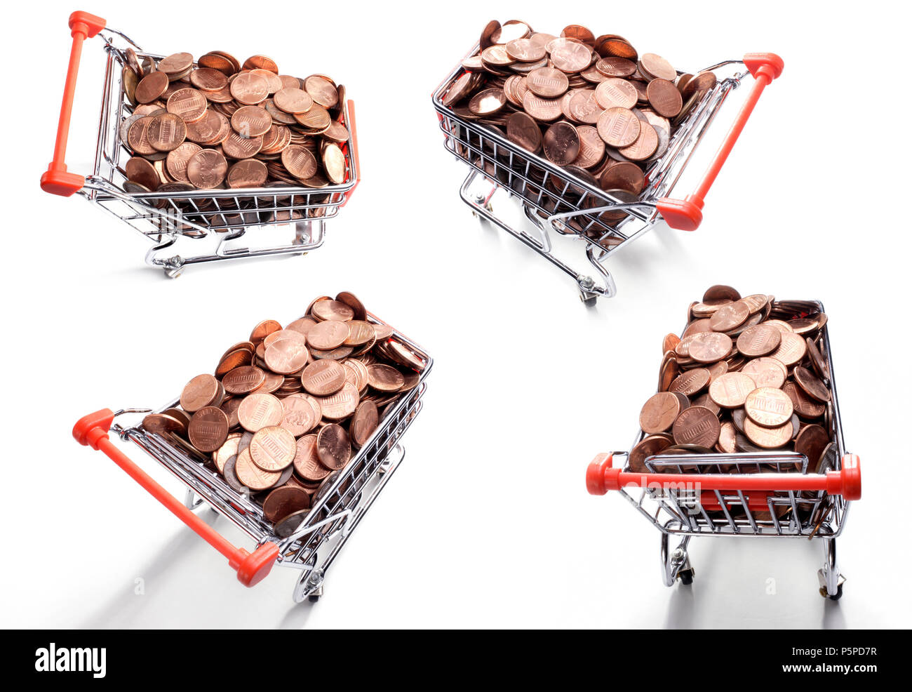 an image of coins in shopping cart Stock Photo - Alamy