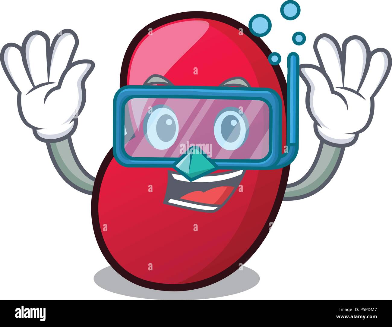 Diving jelly bean character cartoon Stock Vector Image & Art - Alamy