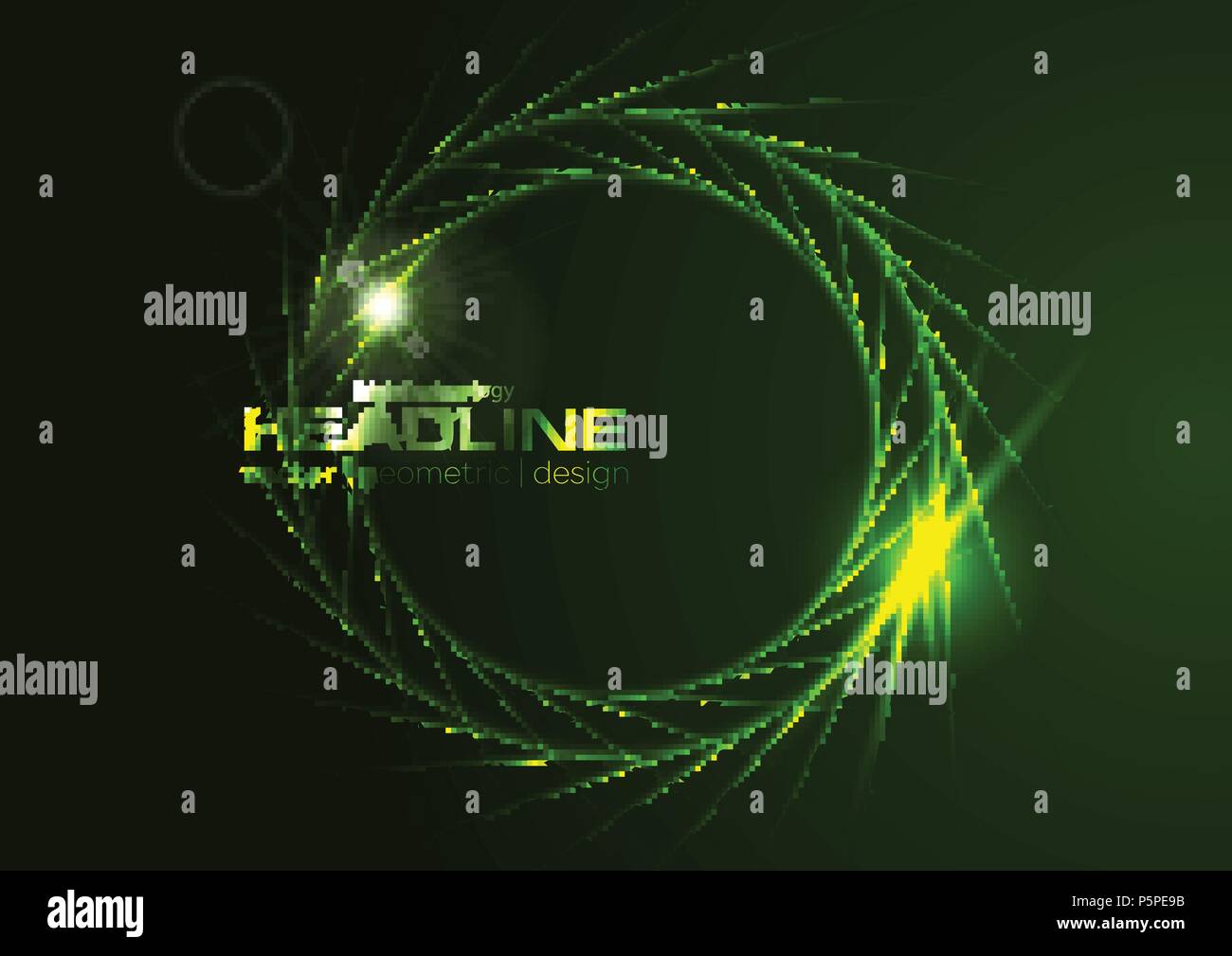 Dark green neon effect rings logo background. Vector corporate design ...
