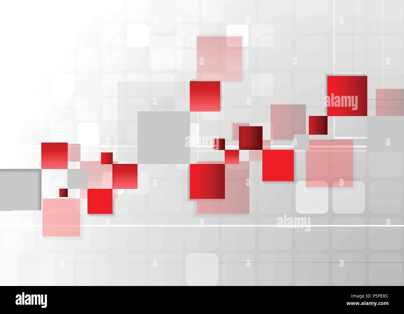 Abstract futuristic technology red and grey squares vector background ...