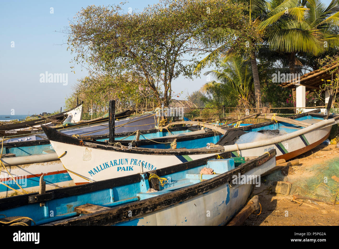 fishing Boats in Patnem, Goa, India Stock Photo - Alamy