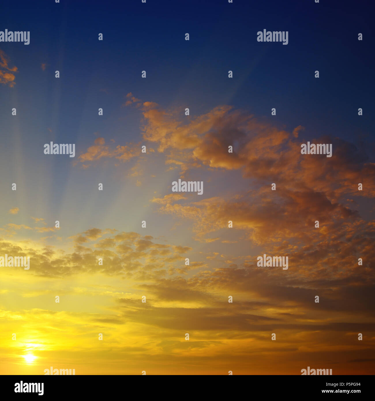 bright sunrise and beautiful sky Stock Photo - Alamy