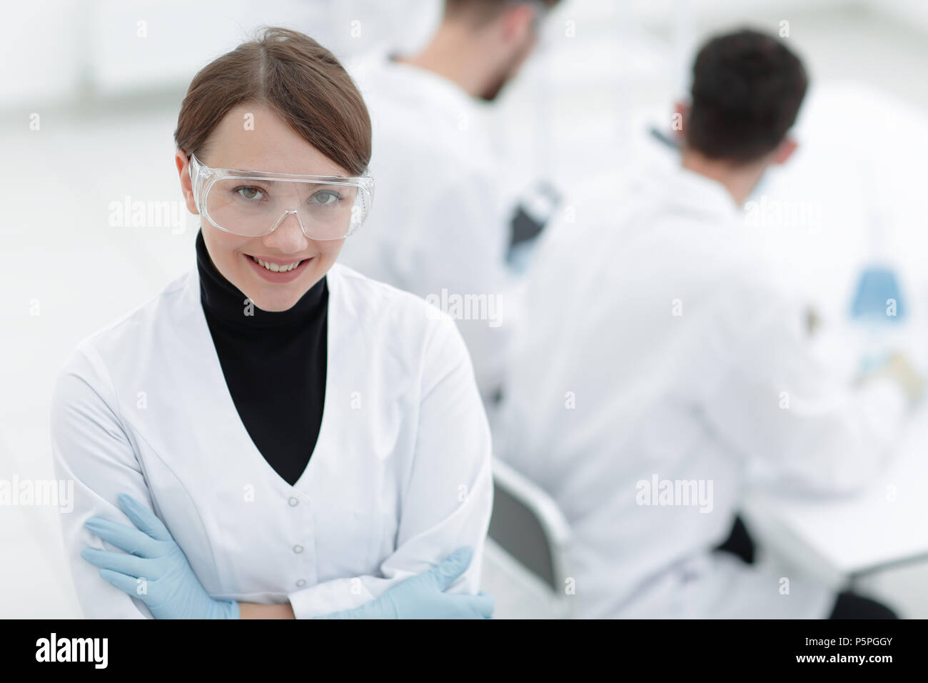 portrait of scientist in laboratory background Stock Photo - Alamy