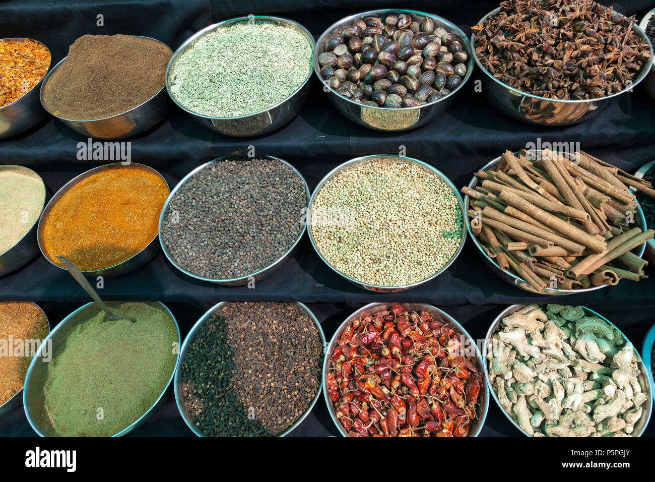 spice display, Goa, India Stock Photo - Alamy