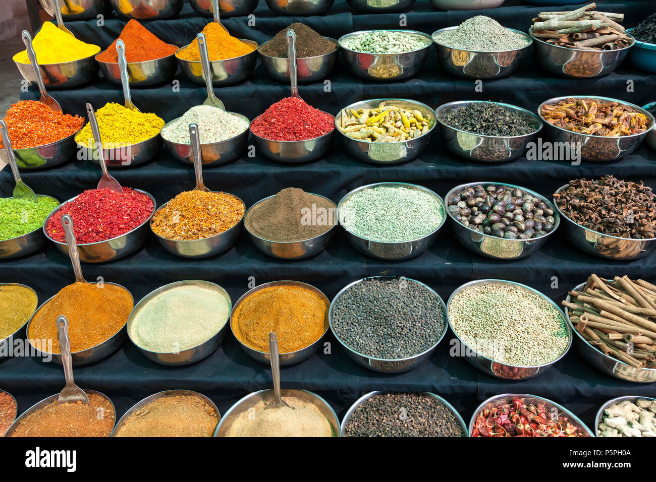 spice display, Goa, India Stock Photo - Alamy