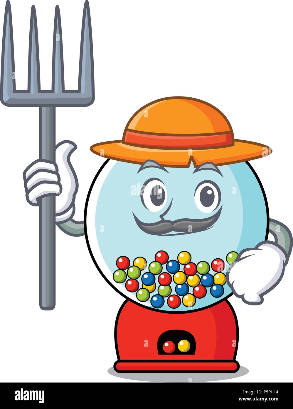 Farmer gumball machine character cartoon Stock Vector Image & Art - Alamy