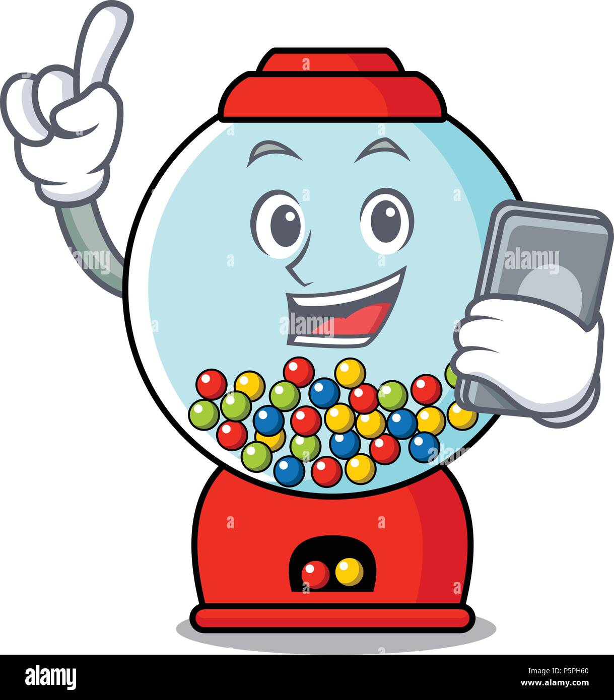 With phone gumball machine character cartoon Stock Vector Image & Art ...