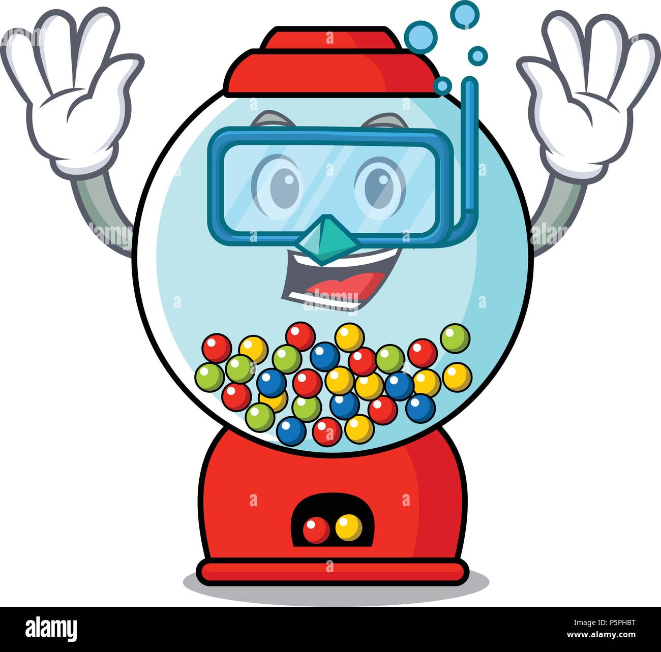 Diving gumball machine character cartoon Stock Vector Image & Art - Alamy