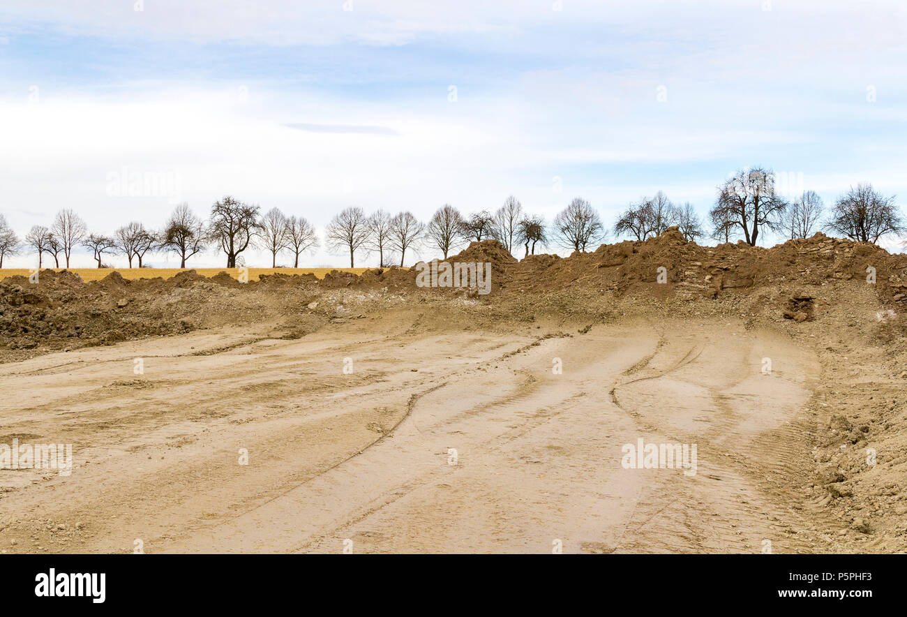 big construction site with lots of earth and loam Stock Photo - Alamy