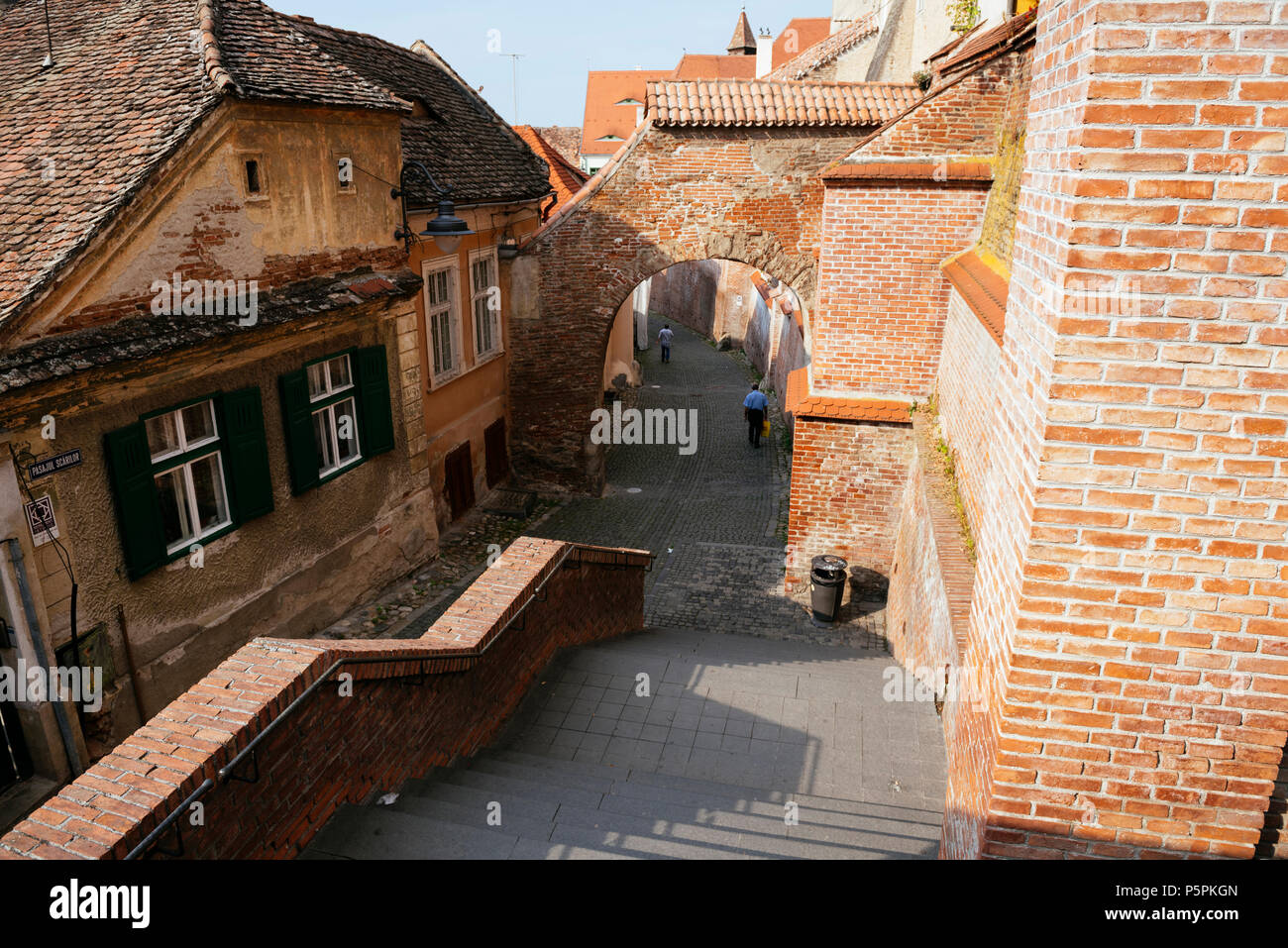 The Stairs Passage (Pasajul Scărilor) in Sibiu Old Town, Sibiu, Romania ...