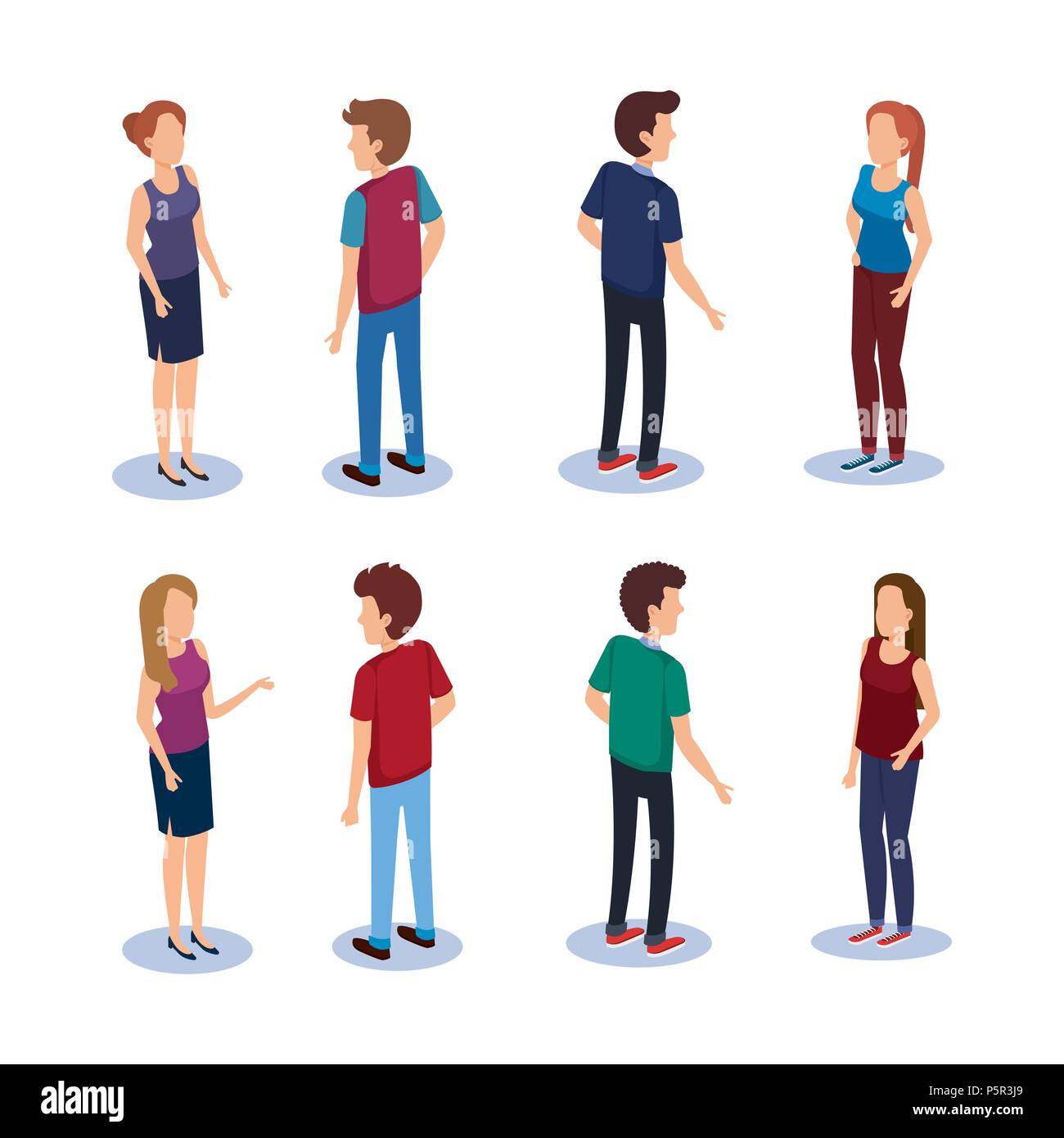 persons group isometric avatars Stock Vector Image & Art - Alamy