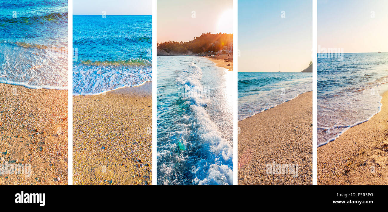 Collage sea beach picture Stock Photo - Alamy