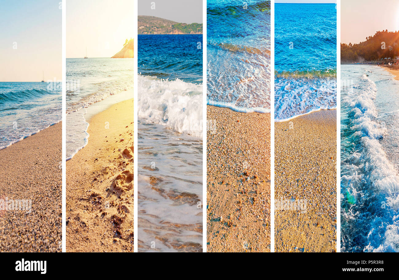 Collage sea beach picture Stock Photo - Alamy