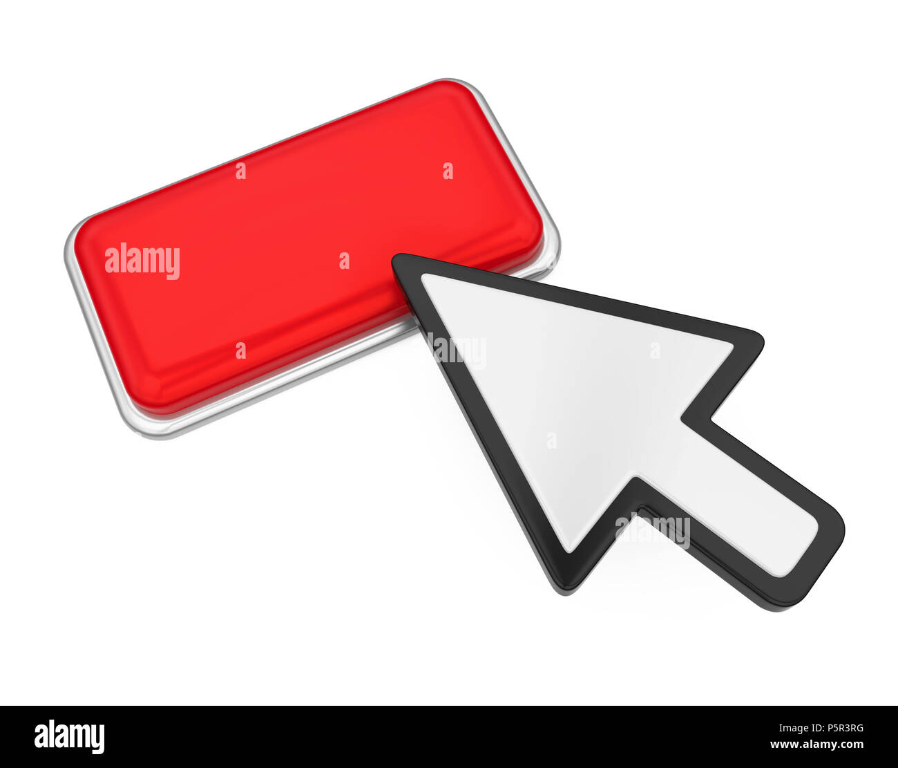 Empty Button with Mouse Cursor Isolated Stock Photo - Alamy