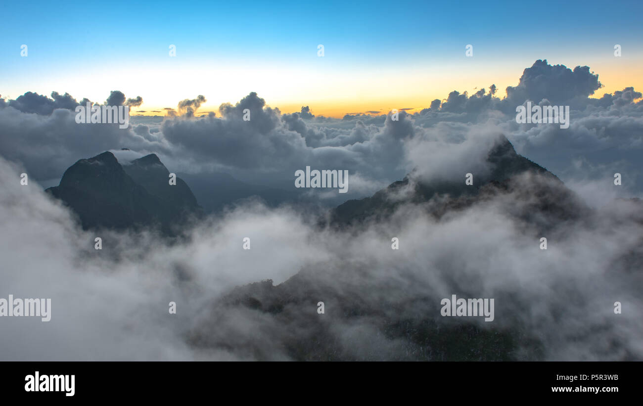 Beautiful mountains landscape of Doi Luang Chiang Dao at sunset in ...