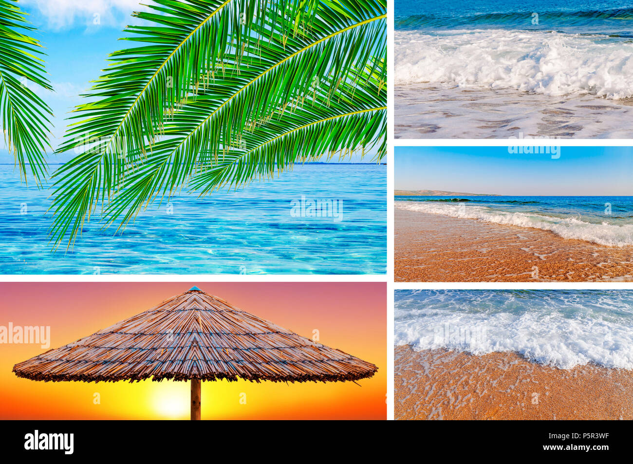 Collage sea beach picture Stock Photo - Alamy