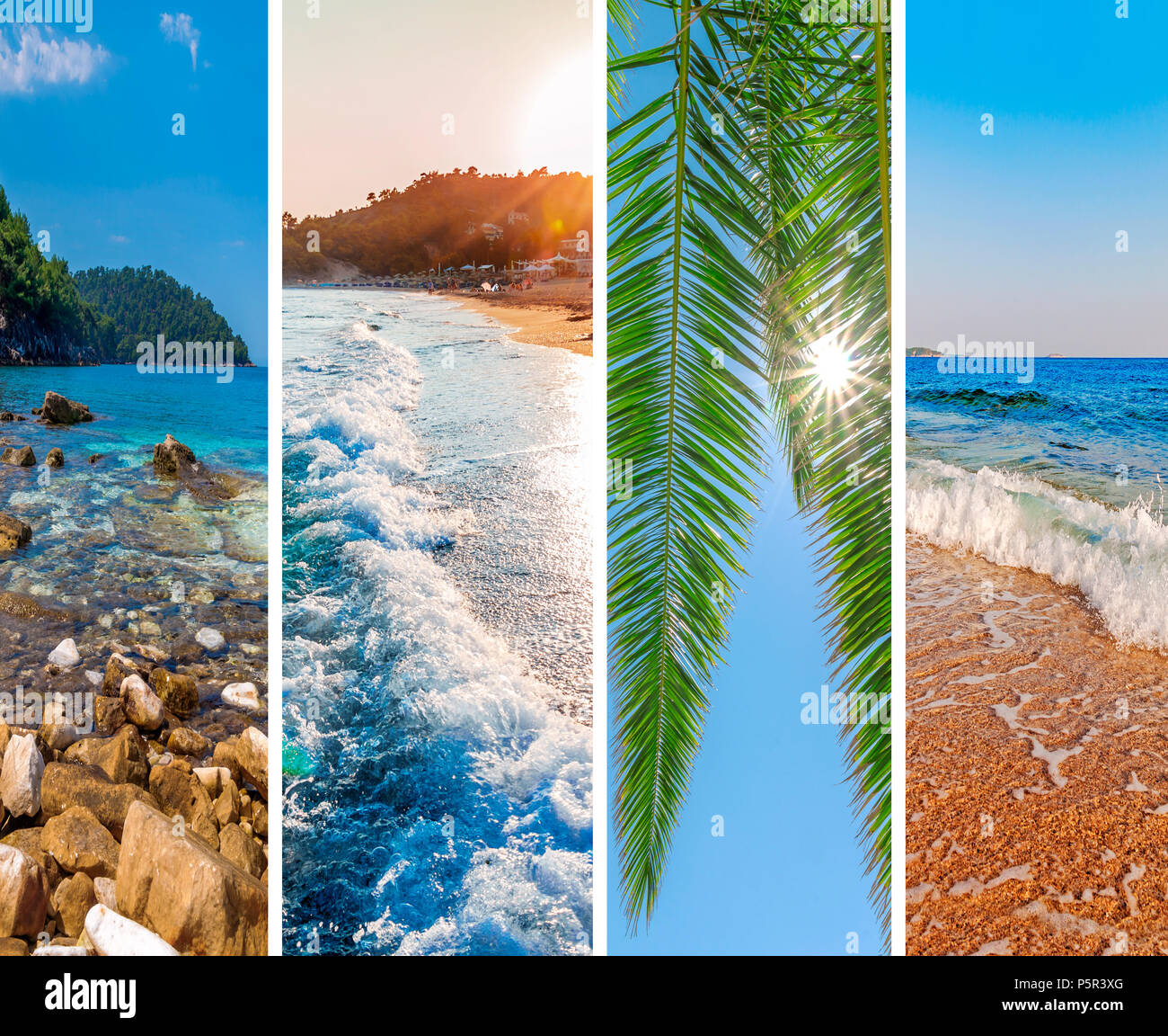 Collage sea beach picture Stock Photo - Alamy