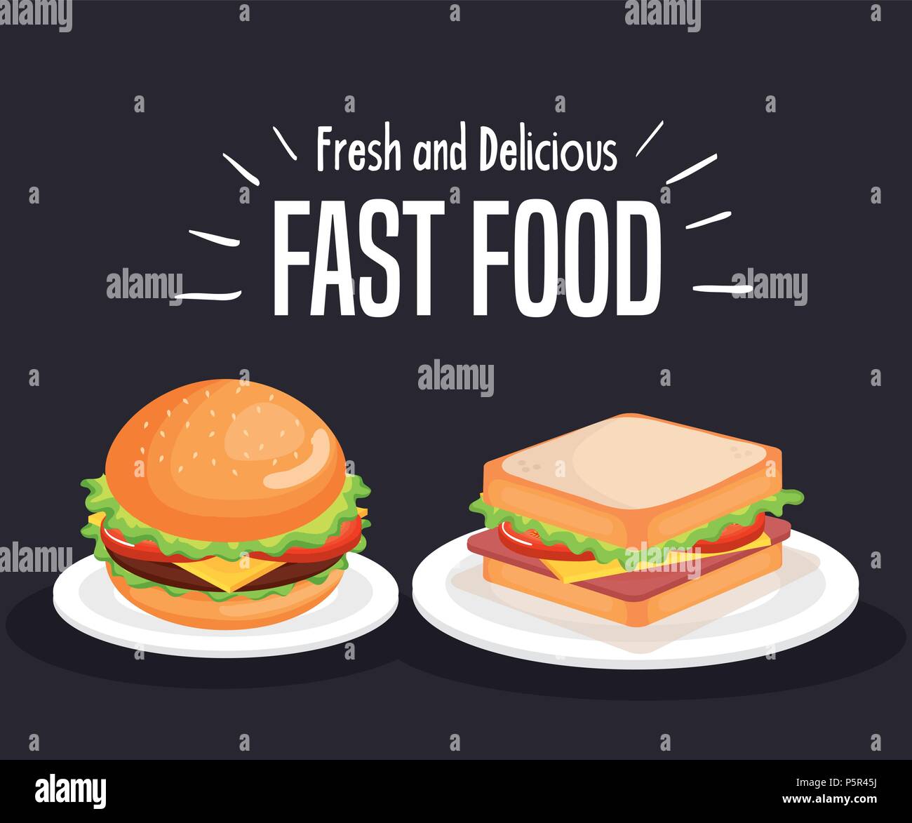 delicious fast food icons Stock Vector Image & Art - Alamy