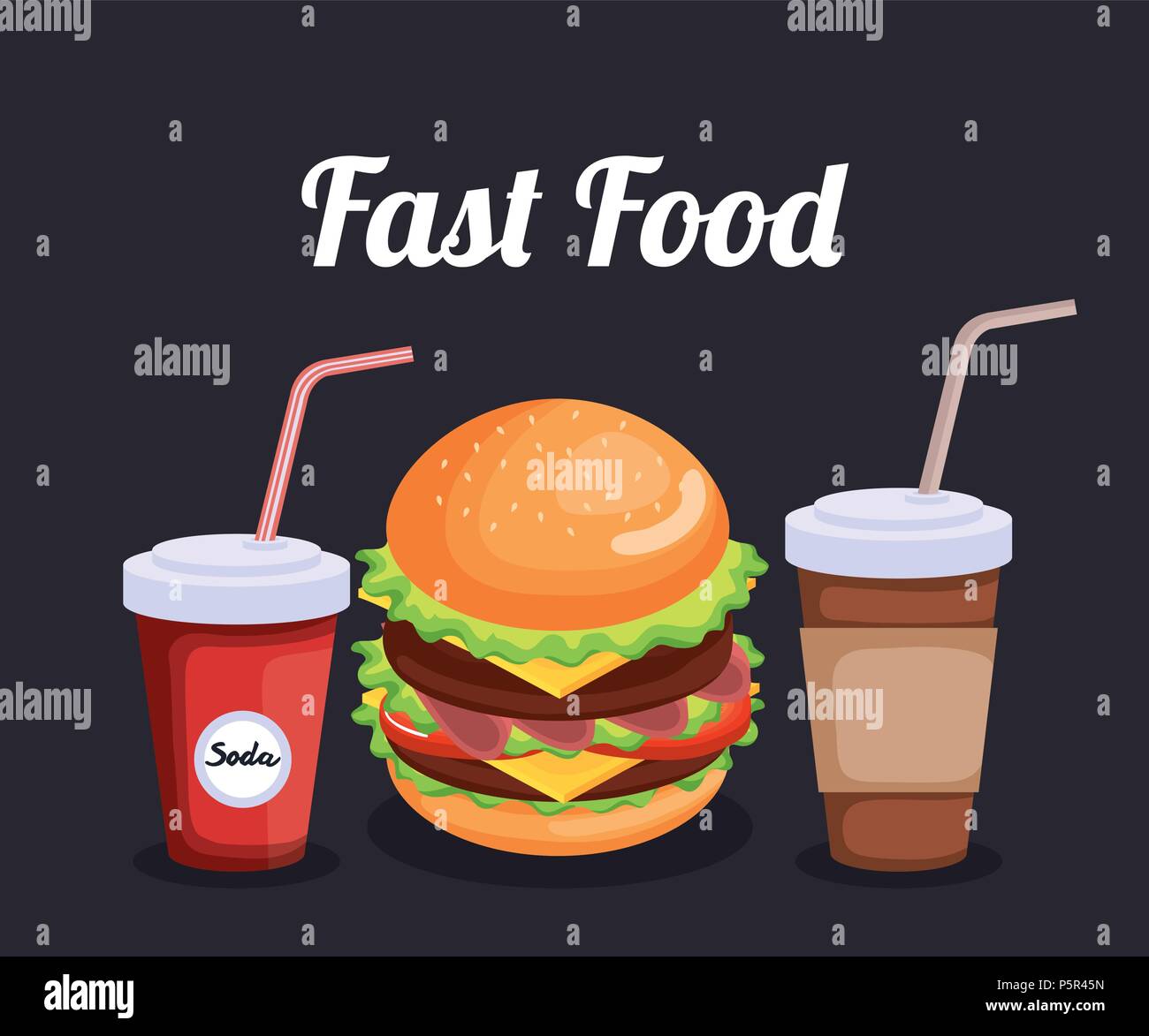 delicious fast food icons Stock Vector Image & Art - Alamy