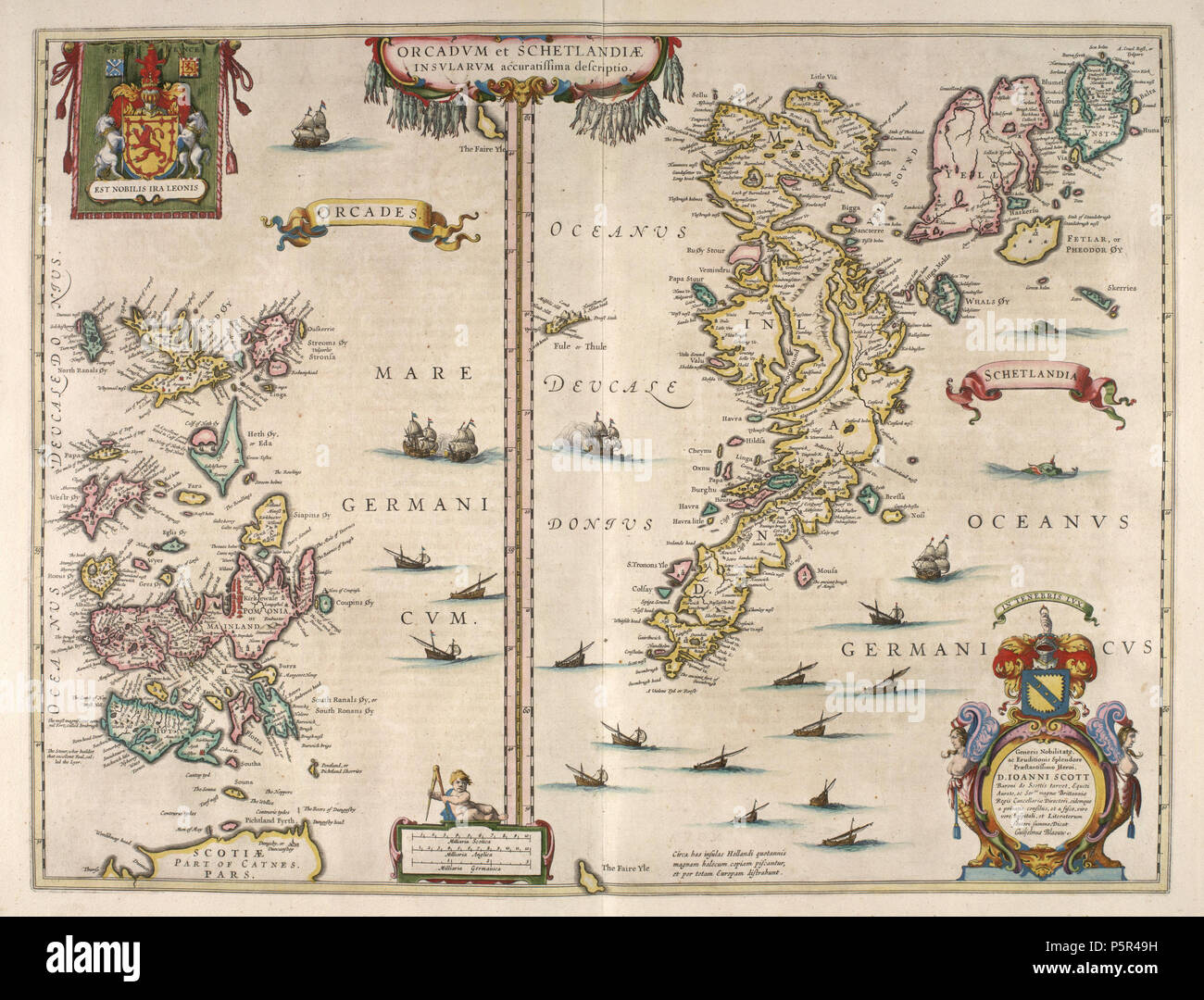 207 Blaeu - Atlas of Scotland 1654 - ORCADVM ET SCHETLANDIÆ - Orkney ...