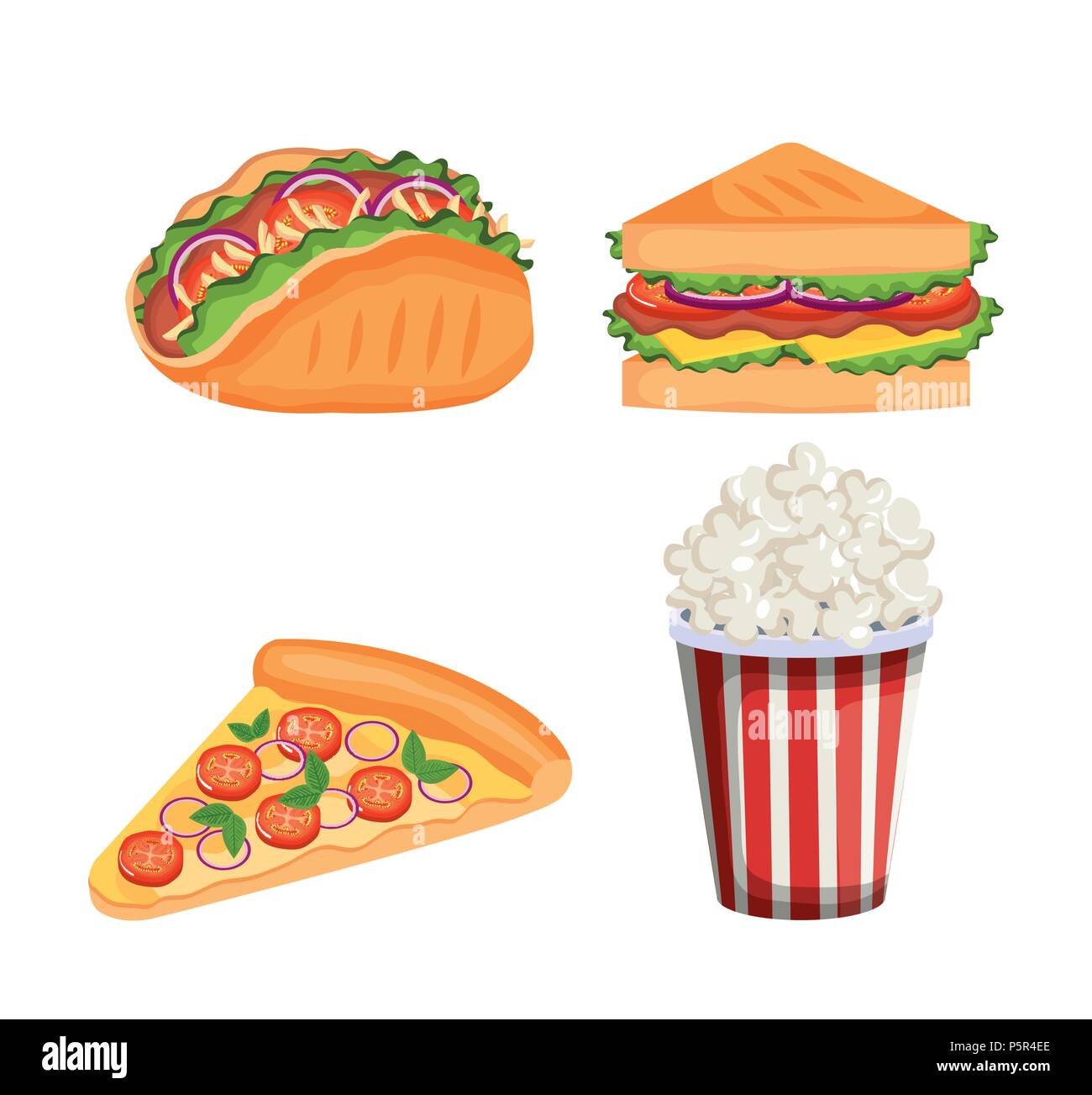 delicious fast food icons Stock Vector Image & Art - Alamy
