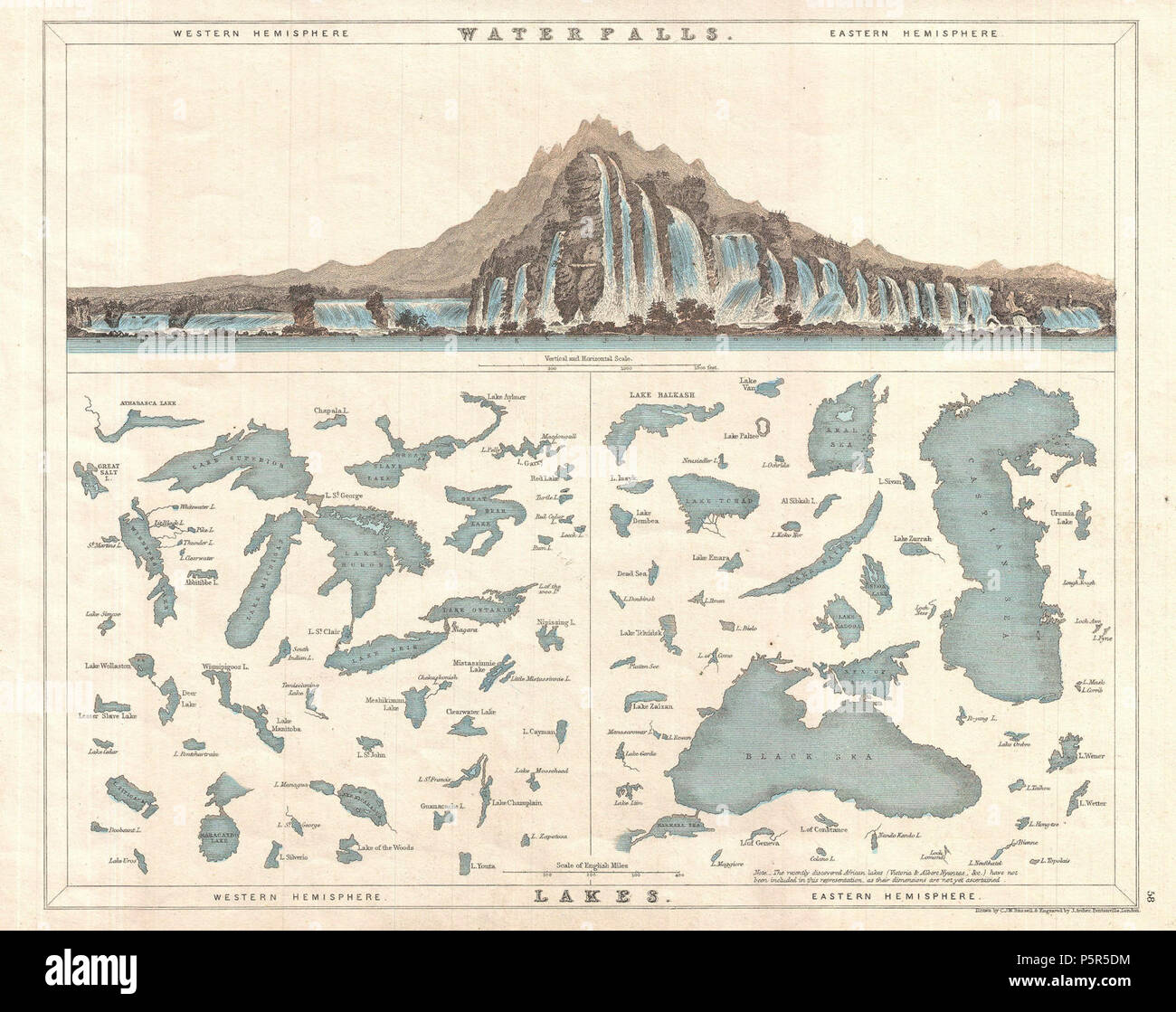 1860 Mackenzie Map of Waterfalls and Lakes - Geographicus ...