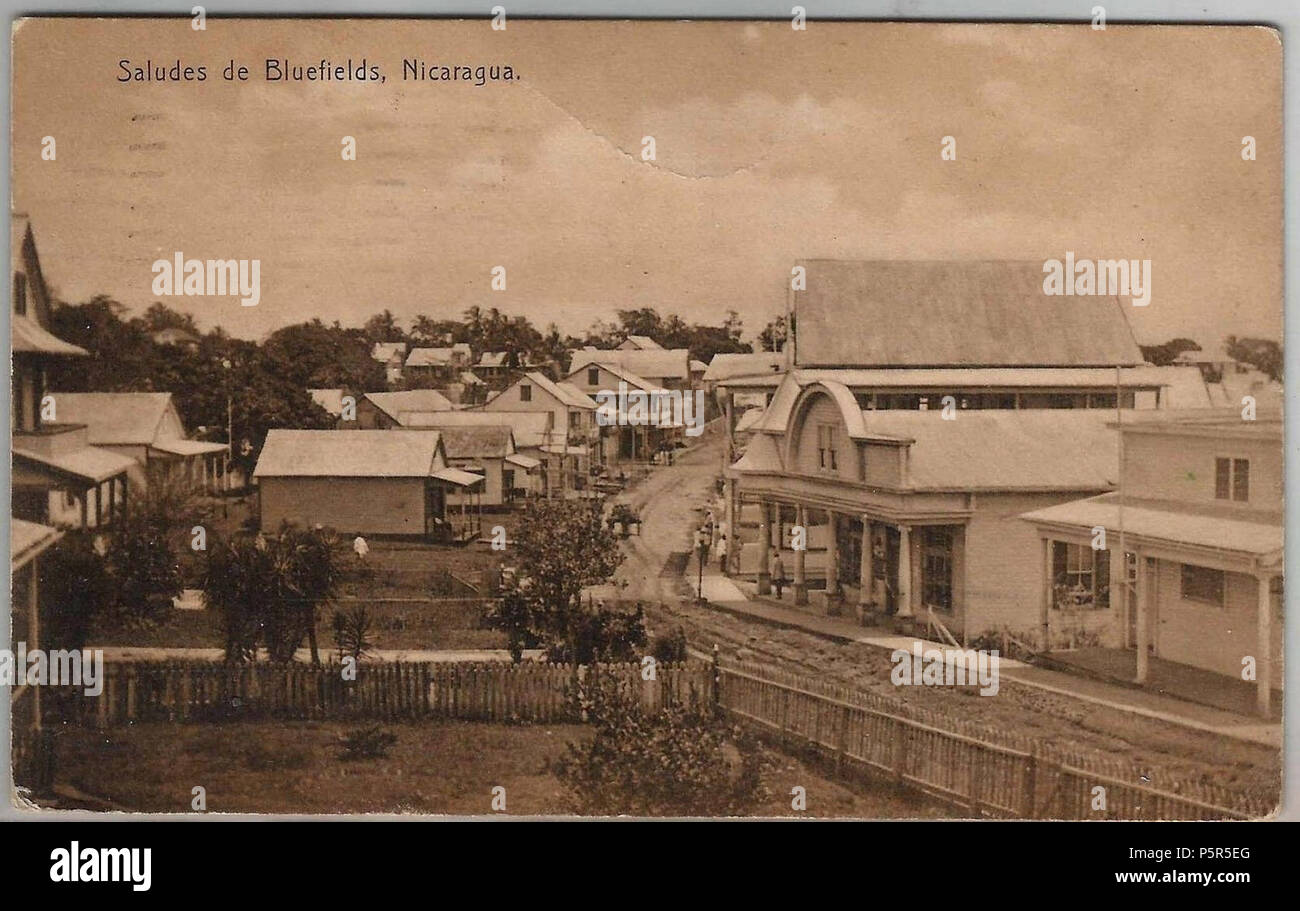 N/A. English: Panorama of Bluefields, Nicaragua, c. 1910. Postcard ...