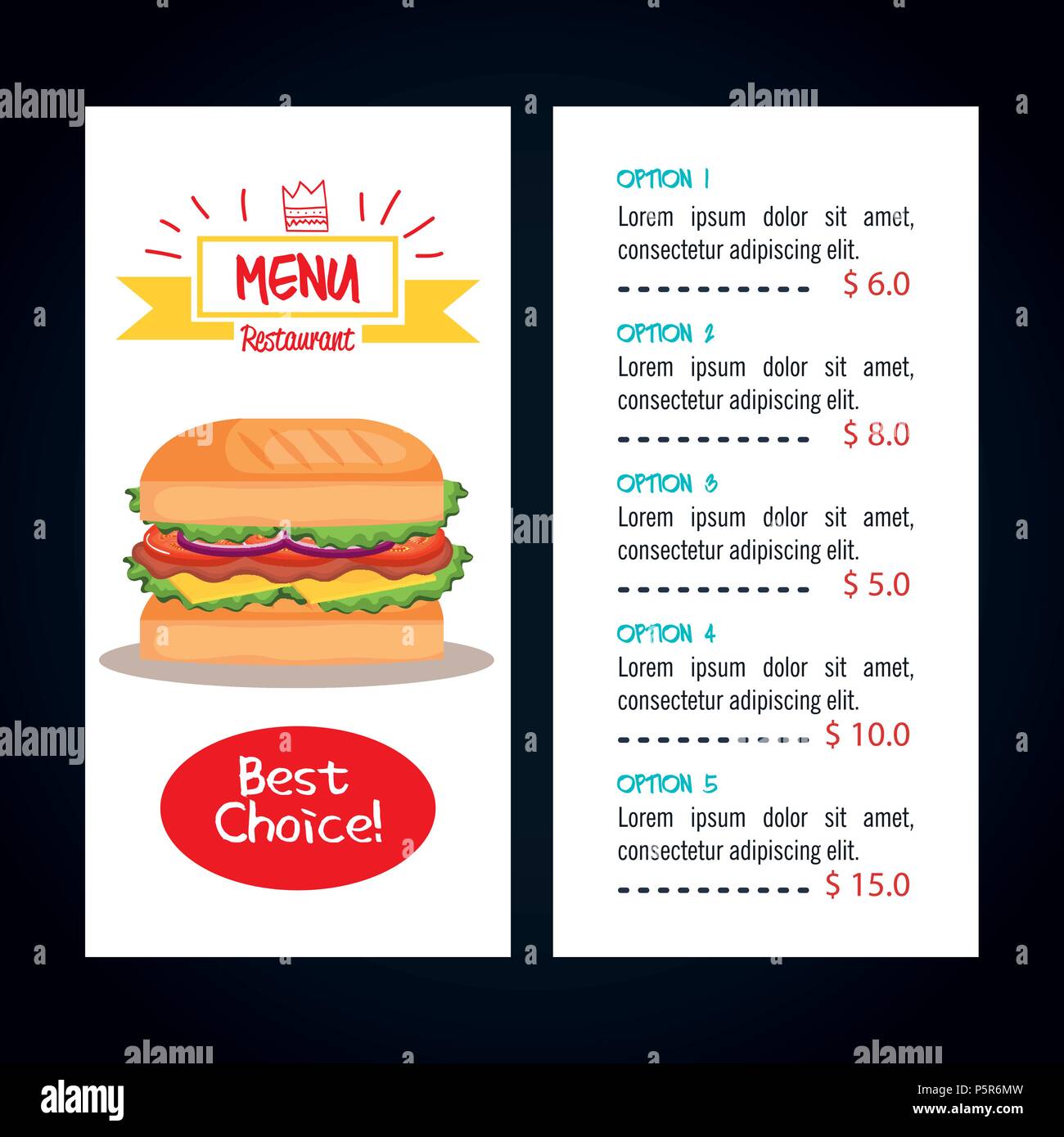 delicious big burger fast food menu card Stock Vector Image & Art - Alamy