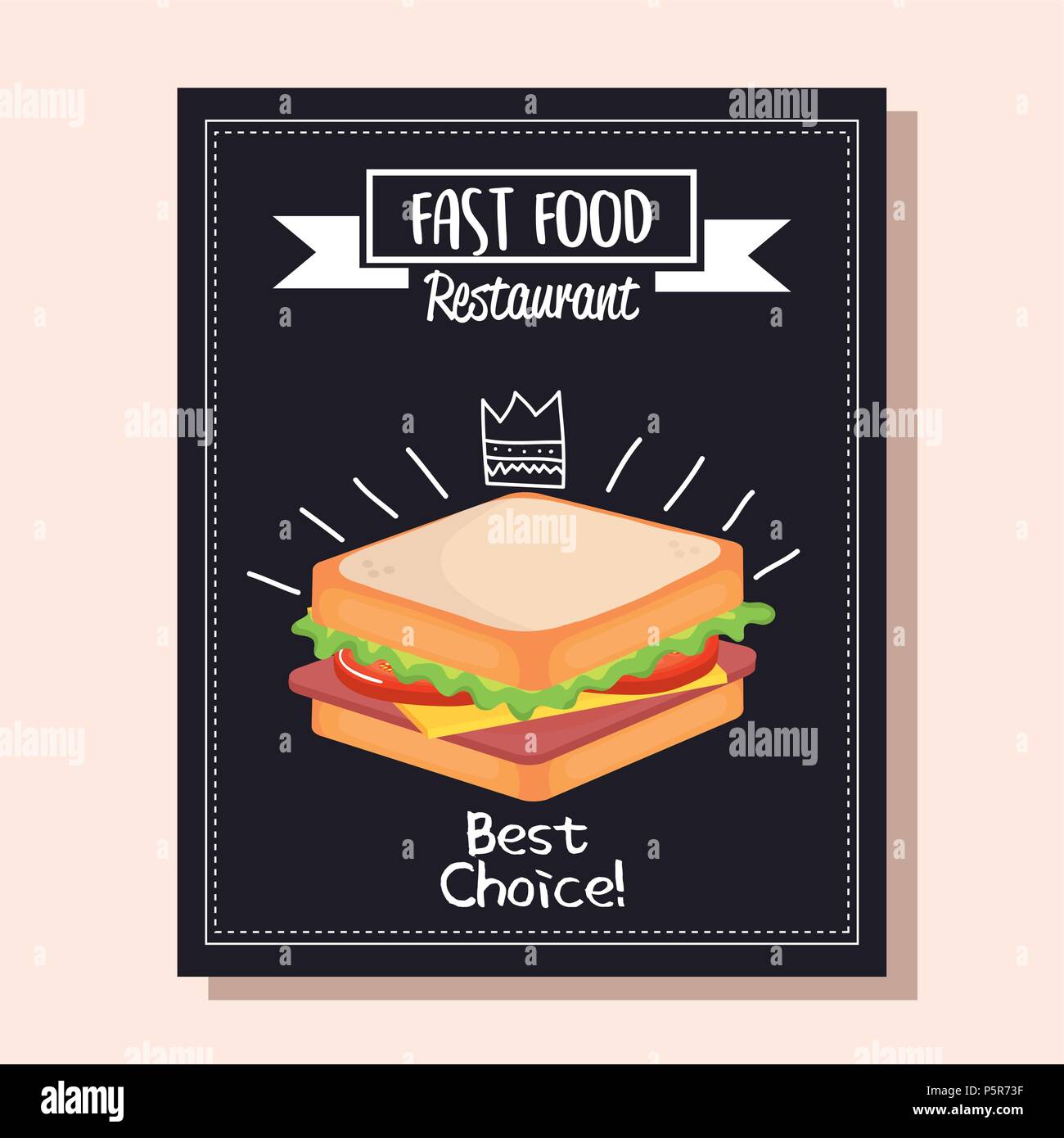 delicious sandwich fast food restaurant menu card Stock Vector Image ...