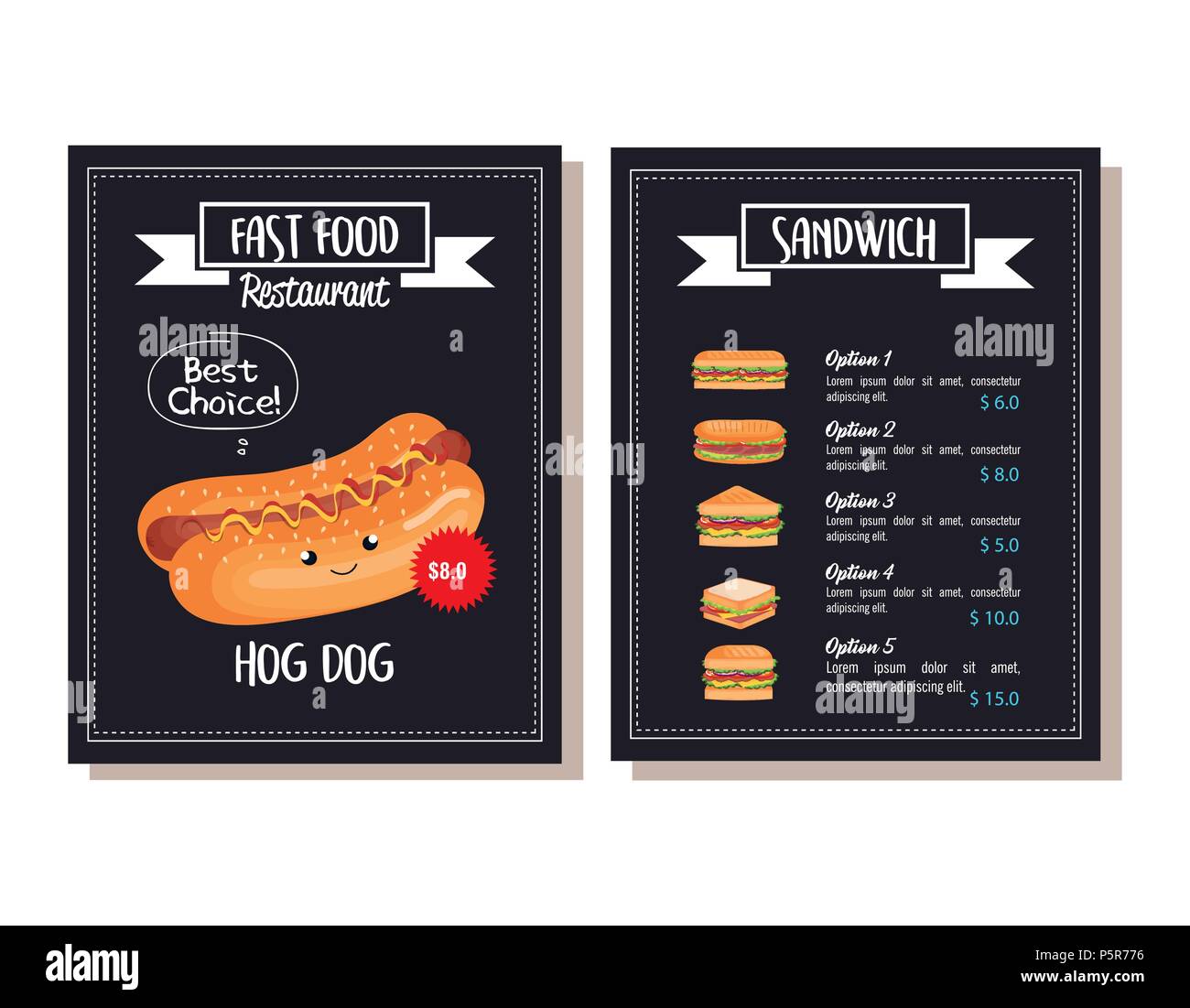 delicious fast food restaurant menu card Stock Vector Image & Art - Alamy